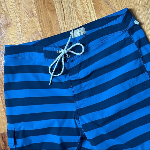 J. Crew | Swim | Crew Mens Sz 32 9 Blue Stripe Stretch Board Shorts ...